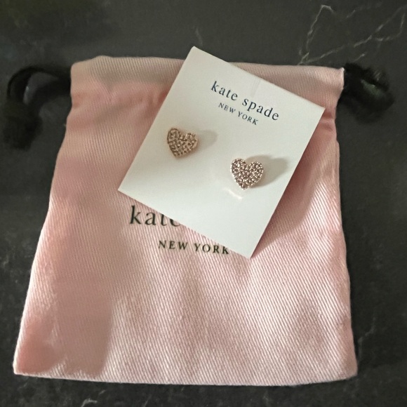kate spade | Jewelry | Kate Spade Rose Gold Plated Heart Earrings ...